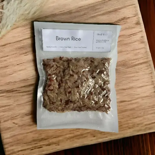 Pre-Cooked Brown Rice 150g | ShallWeSG